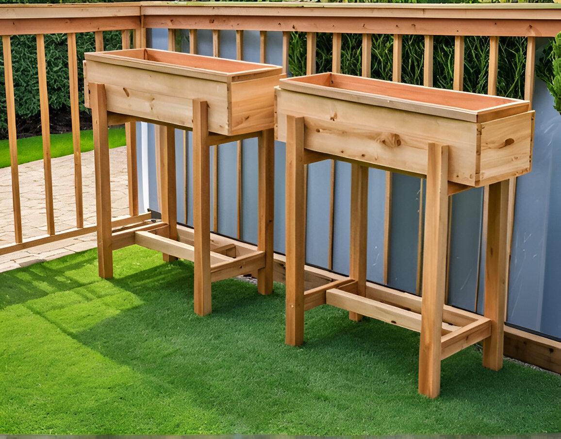 DIY Wooden Outdoor Planter Box Build Plan, Woodworking Plans, Planter ...