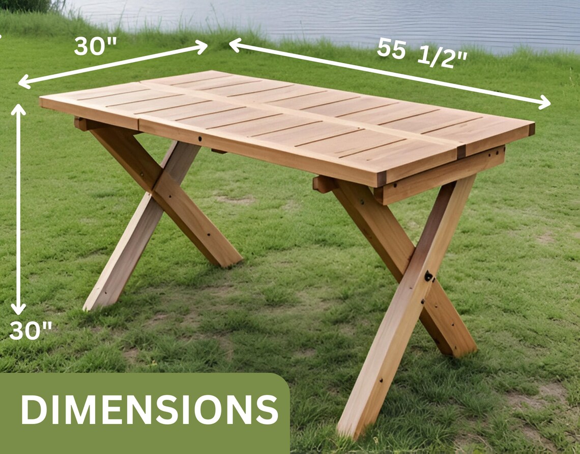 DIY Wooden Garden Folding X Base Table Build Plan, DIY Garden Table ...