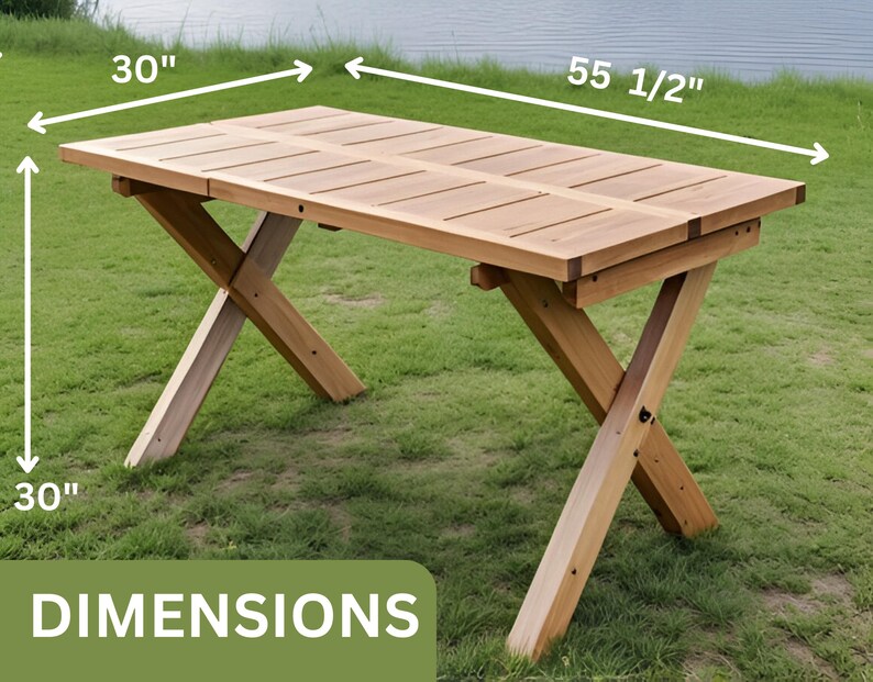 DIY Wooden Garden Folding X Base Table Build Plan, DIY Garden Table ...