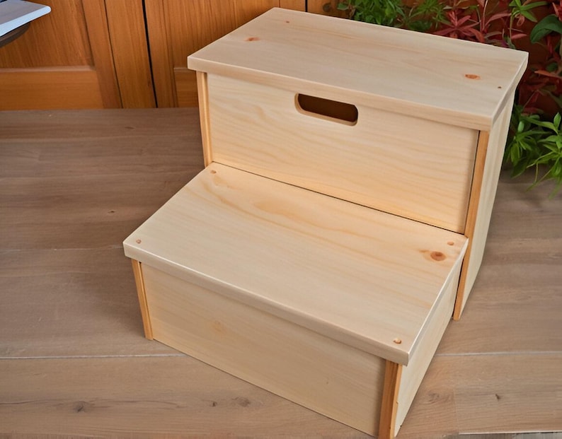 DIY Wooden Storage Step Stool Build Plan (PDF File) - Etsy