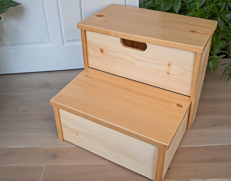 DIY Wooden Storage Step Stool Build Plan (PDF File) - Etsy