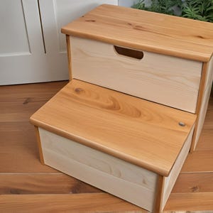 DIY Wooden Storage Step Stool Build Plan, Wood Working Plan, Diy Build ...
