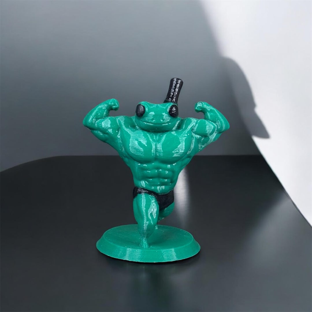 Buff Fred the Frog Feels Good Man Body Builder Frog Muscular Frog Buff ...