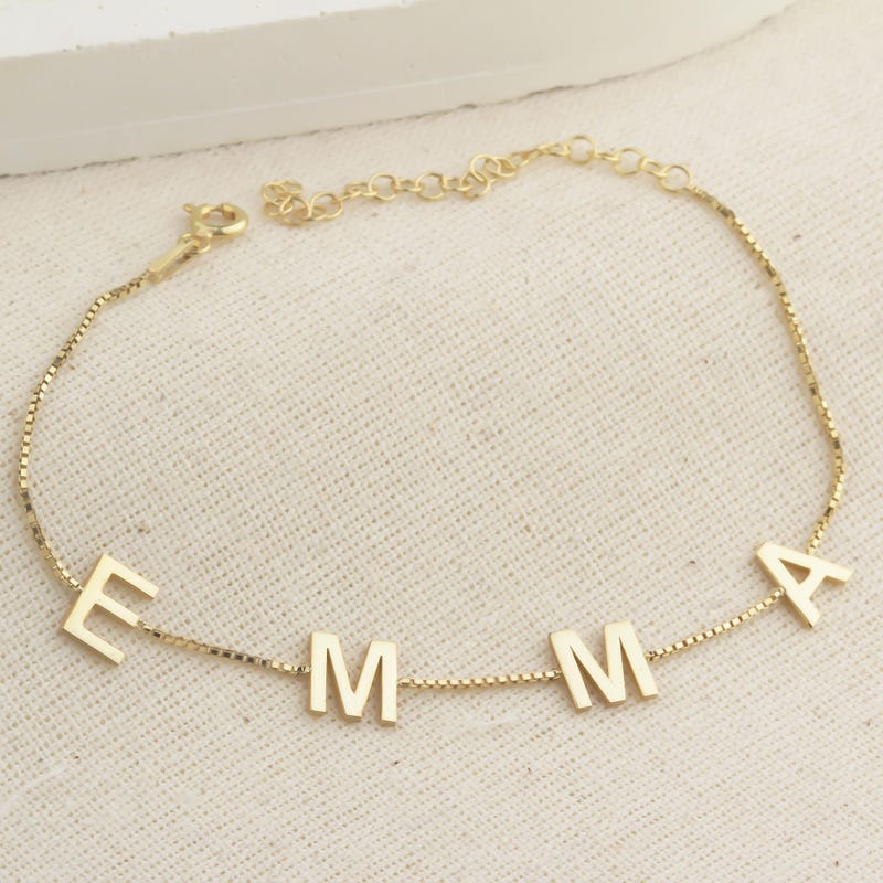 Initial Bracelet - Etsy