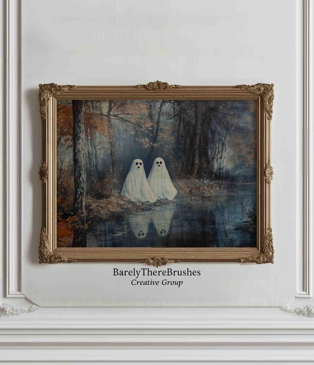 Cute Lost Ghost Spook Ghost Wall Art Ghost Halloween Decor Digital Art ...