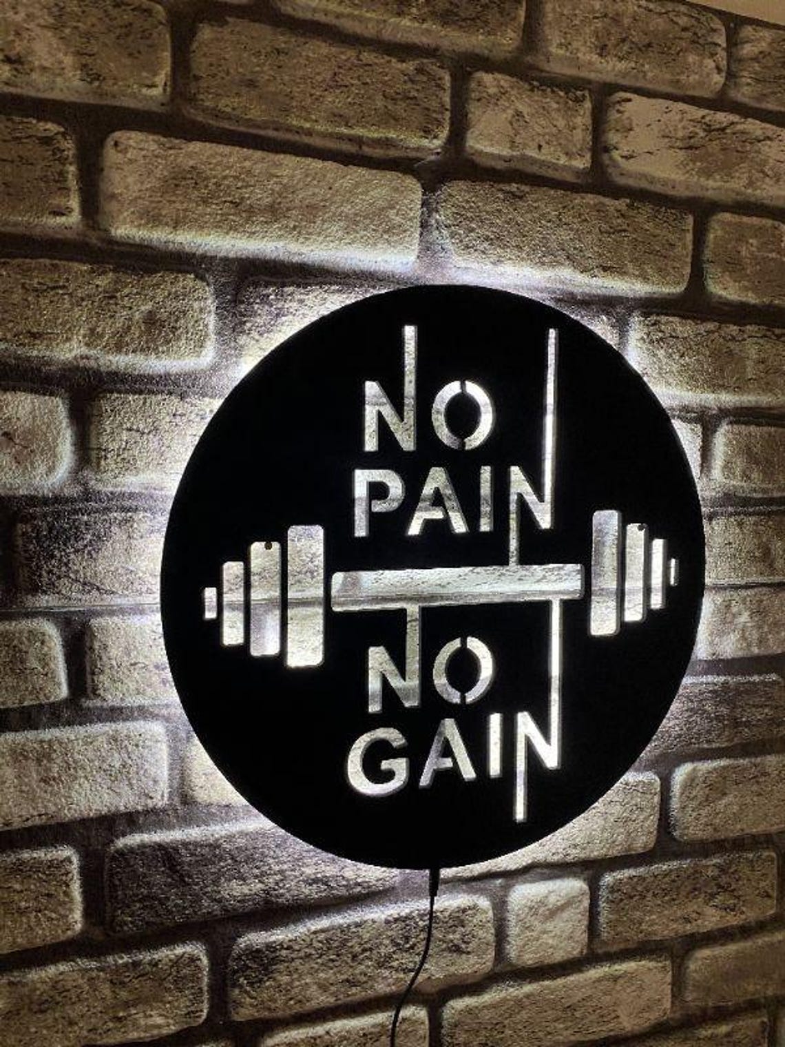 No Pain, No Gain Led Sign , Gym Wall Decor , Vibe Neon Sign , Gym Led ...