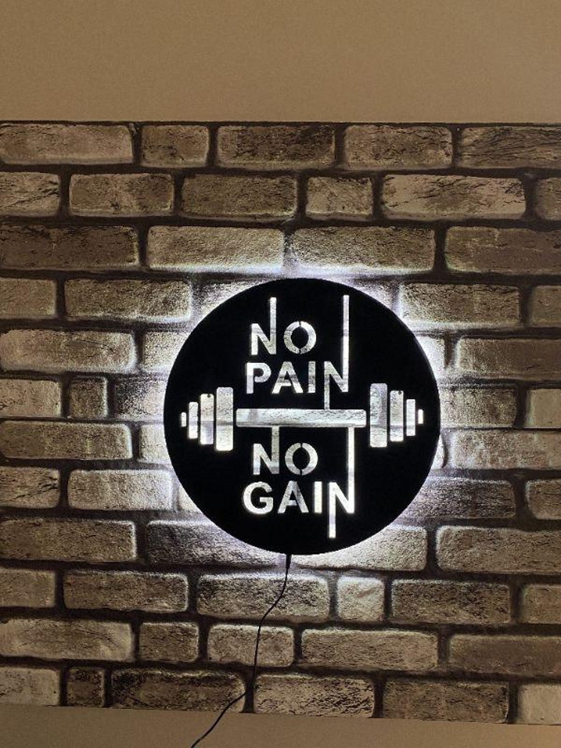 No Pain, No Gain Led Sign , Gym Wall Decor , Vibe Neon Sign , Gym Led ...