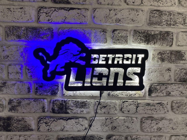 Detroit Lions Led Sign - Detroit Lions American Football Wall Decor ...