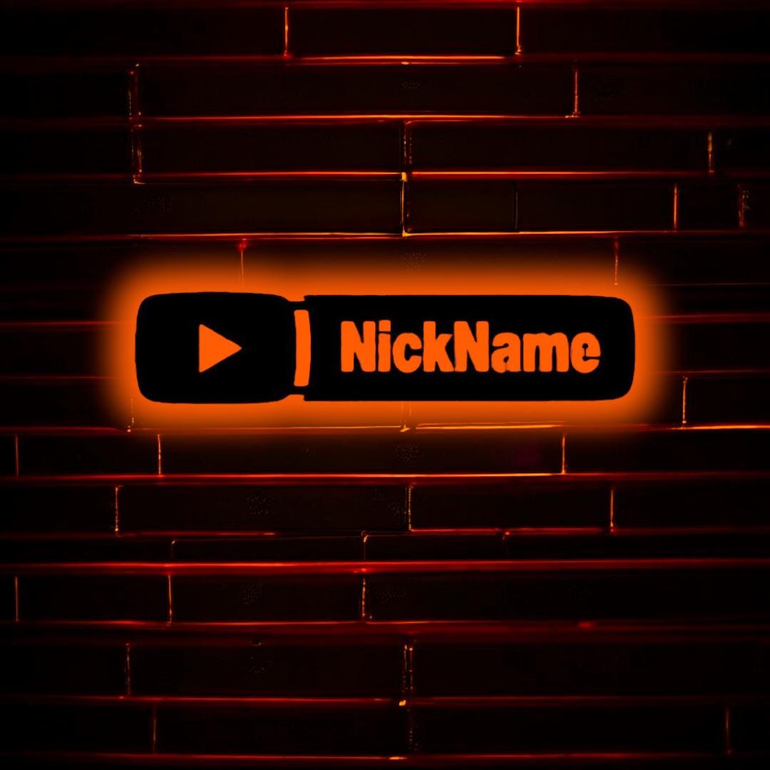 Custom Youtube Nametag Wood Wall Art Led Light , Custom Youtube Nametag ...