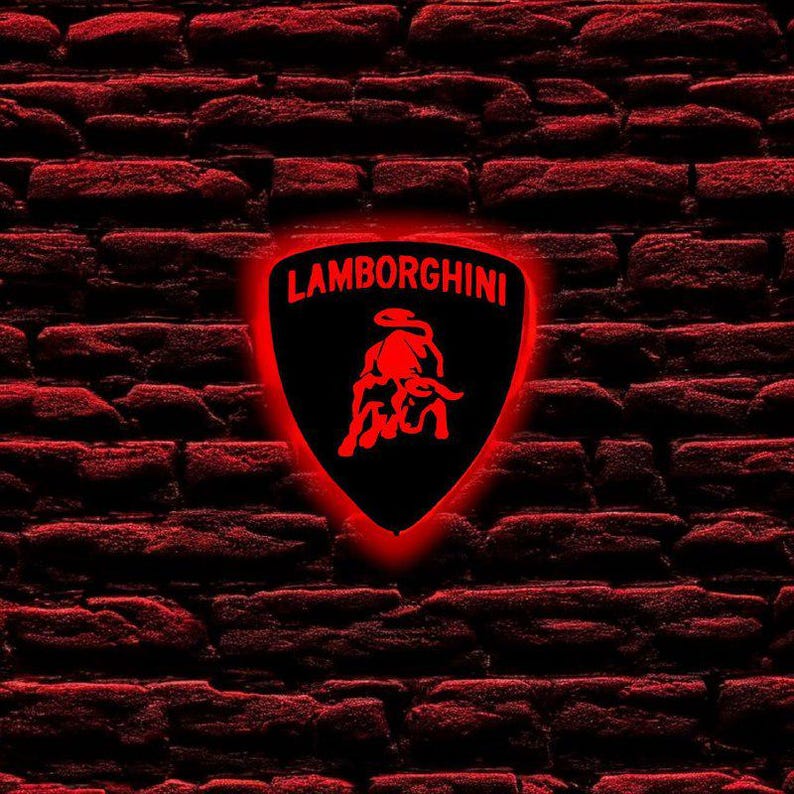 Lamborghini Logo Christmas Logo Led Sign , Lamborghini Garage Decor ...