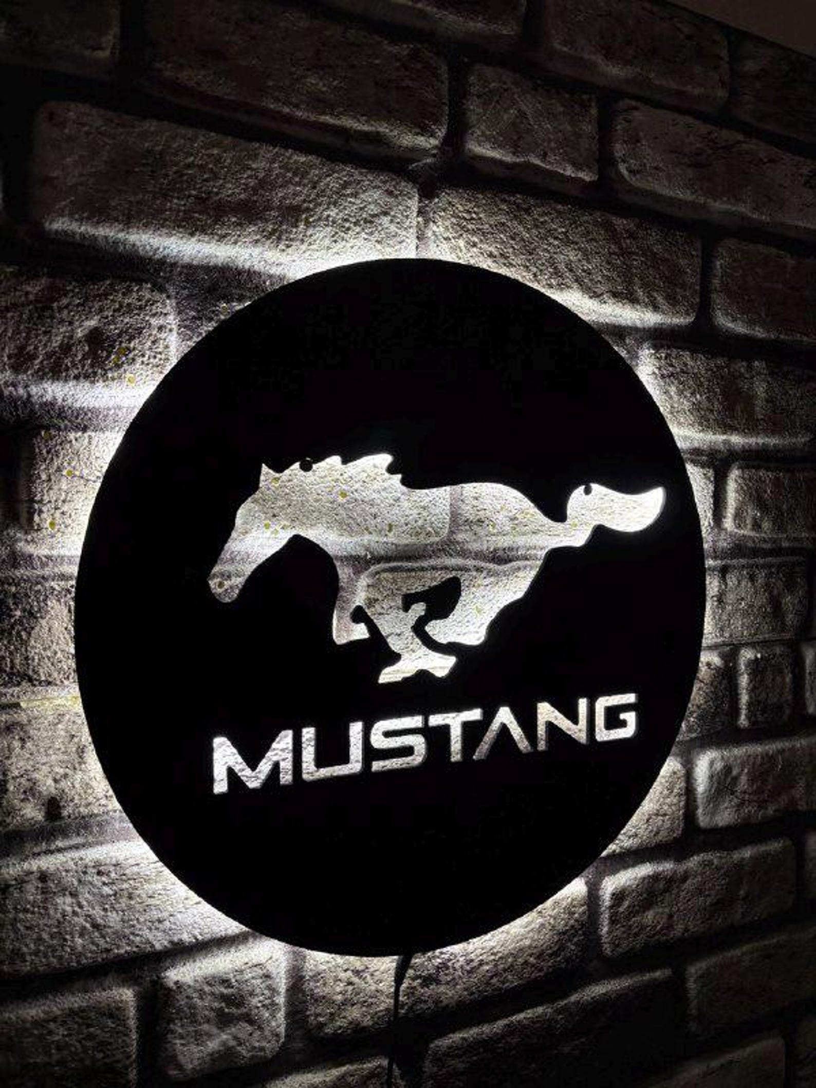 Ford Mustang Logo , Mustang Led Sign , Bright Illuminated Team Emblem ...