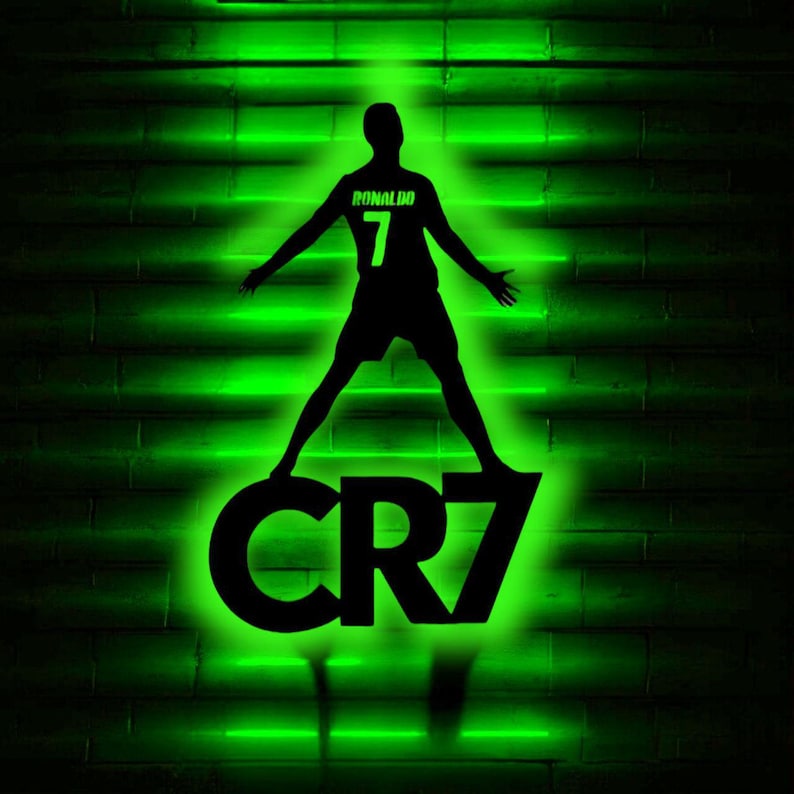 Cristiano Ronaldo Wood Led Sign , Ronaldo Christmas Gift Wall Decor ...