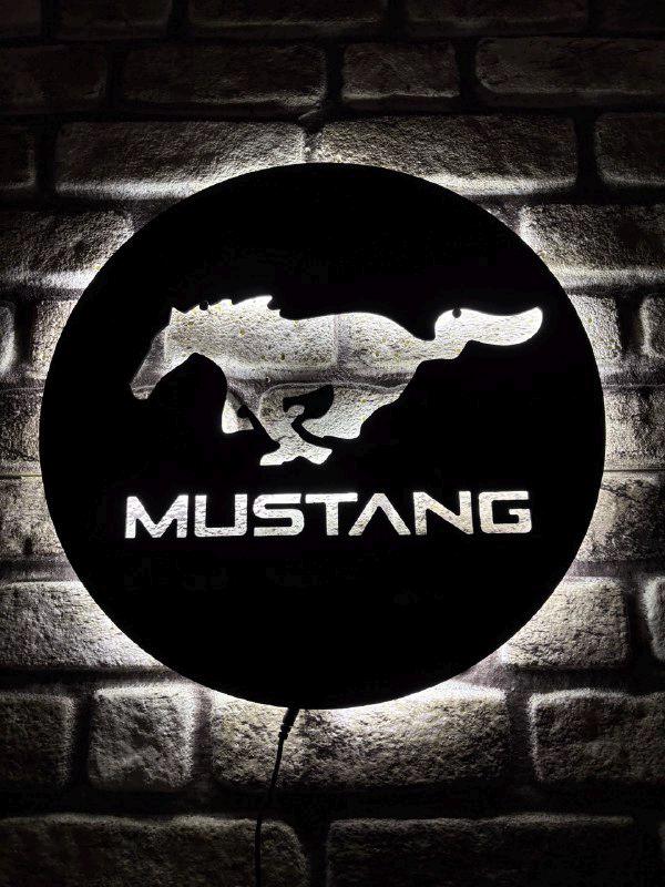 Ford Mustang Logo , Mustang Led Sign , Bright Illuminated Team Emblem ...