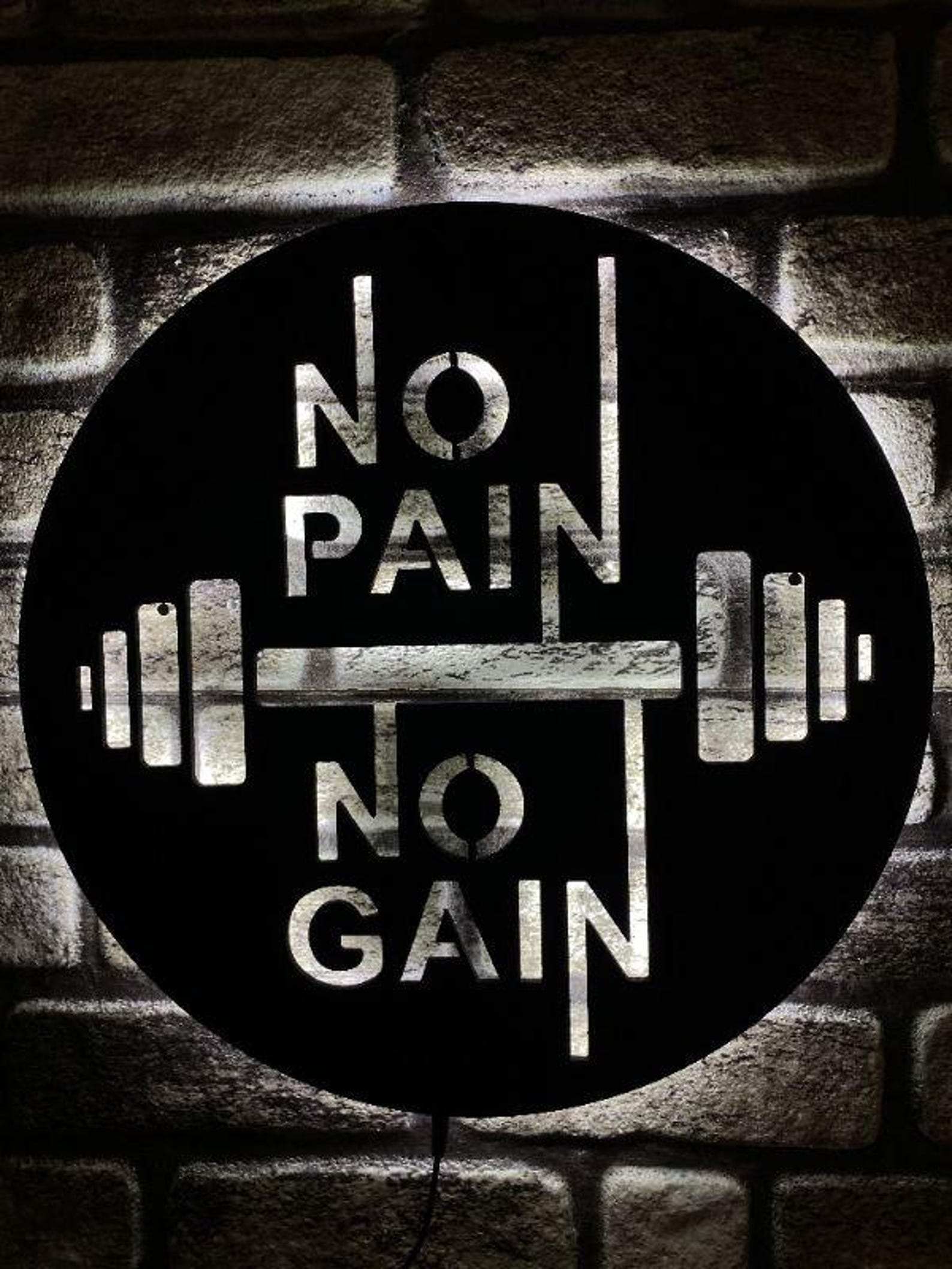 No Pain, No Gain Led Sign , Gym Wall Decor , Vibe Neon Sign , Gym Led ...