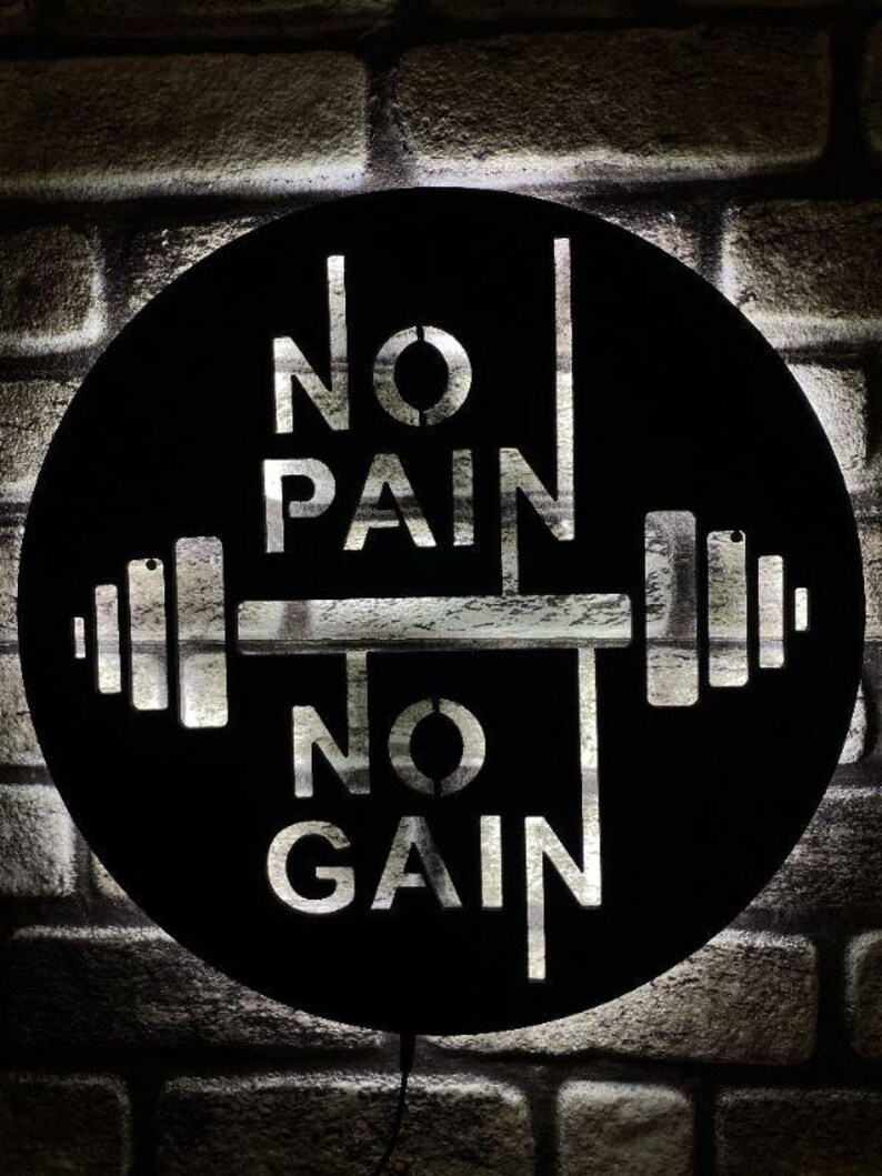 No Pain, No Gain Led Sign , Gym Wall Decor , Vibe Neon Sign , Gym Led ...
