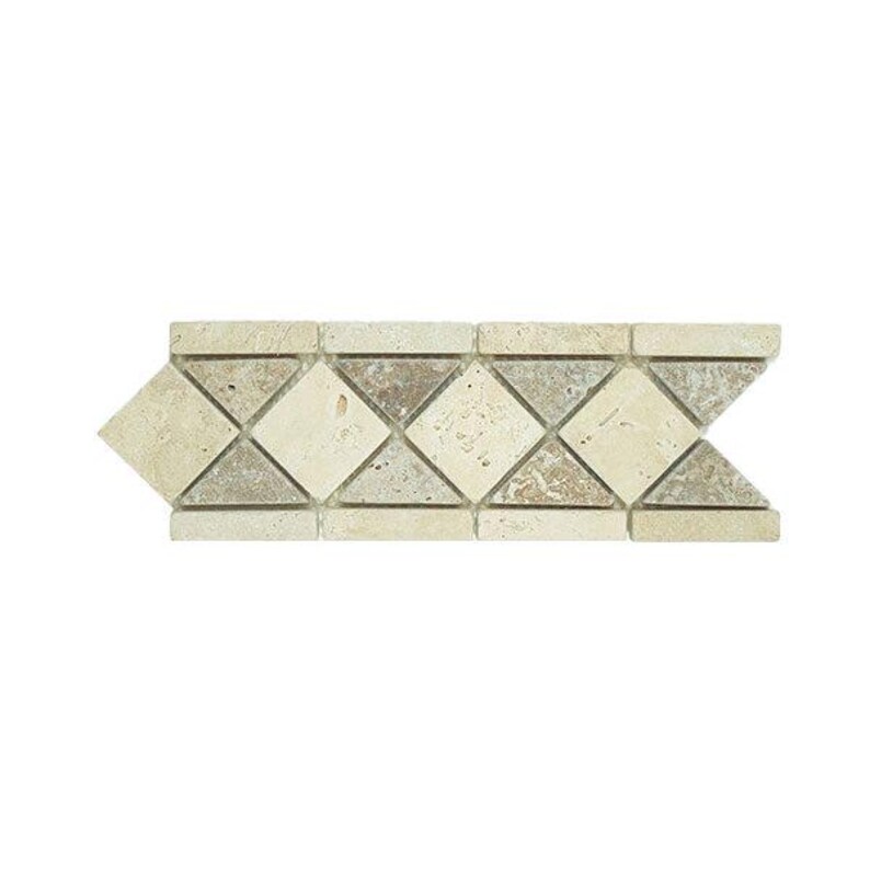 Mixed Classic Travertine Mosaic Border AL-007 10.5x29 Cm for Interior ...