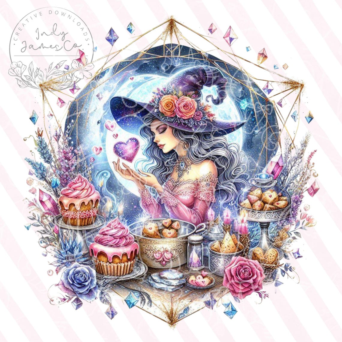 Enchanting Witch Baking Valentines Day Sweet Treat High Quality PNG ...