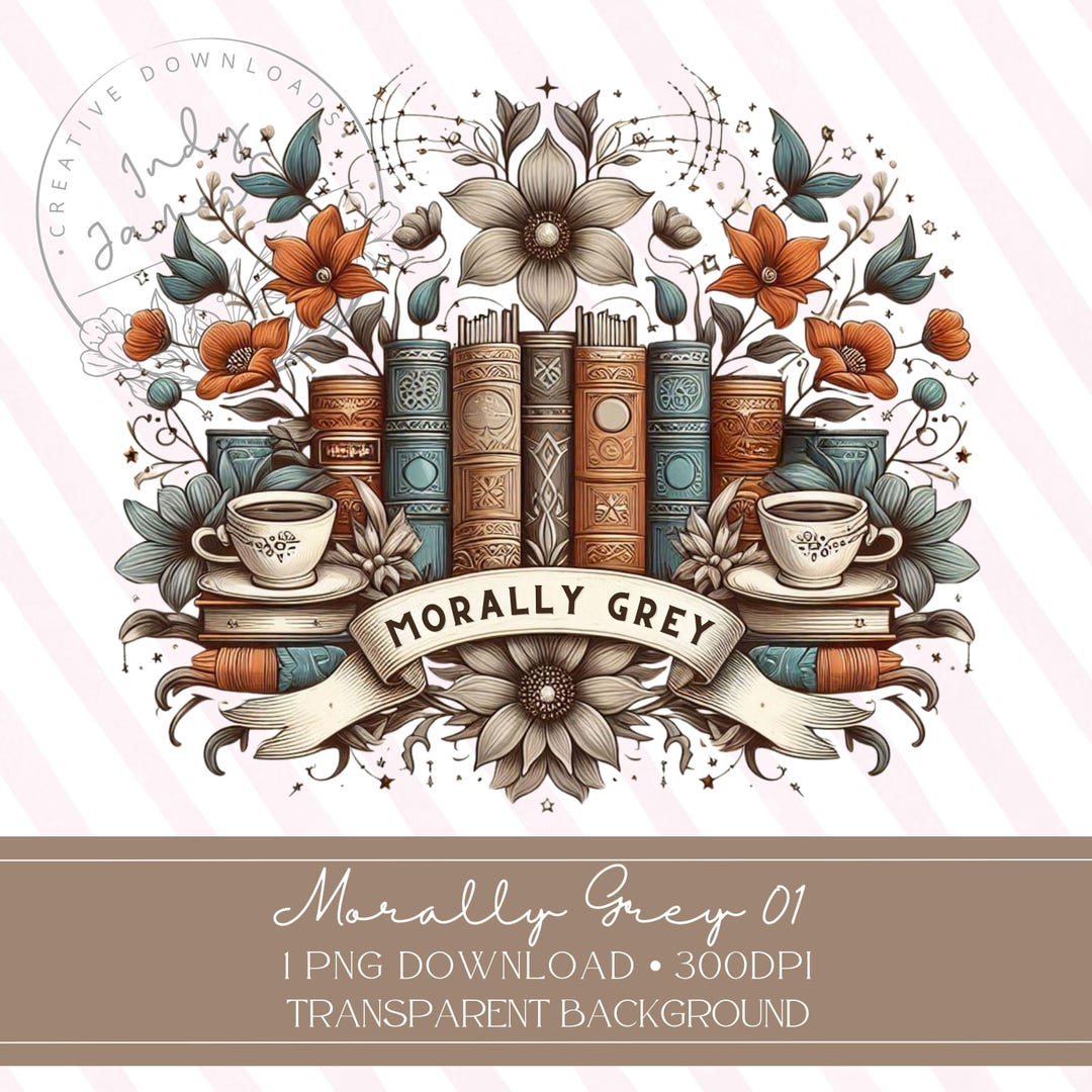 Morally Grey Vintage Style Watercolor High Quality PNG Digital Download ...
