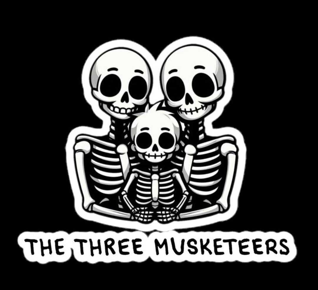 Skeleton Family Decals, Family of 3 'the Three Musketeers' Sticker for ...