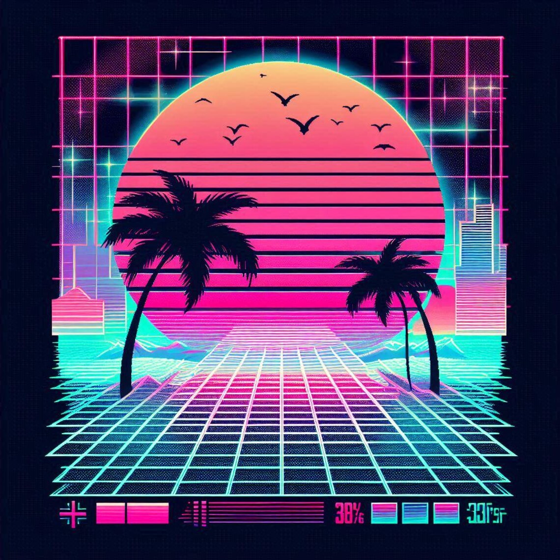102 Retro 80's Neon Vaporwave Design T-shirt Design Bundle - Etsy