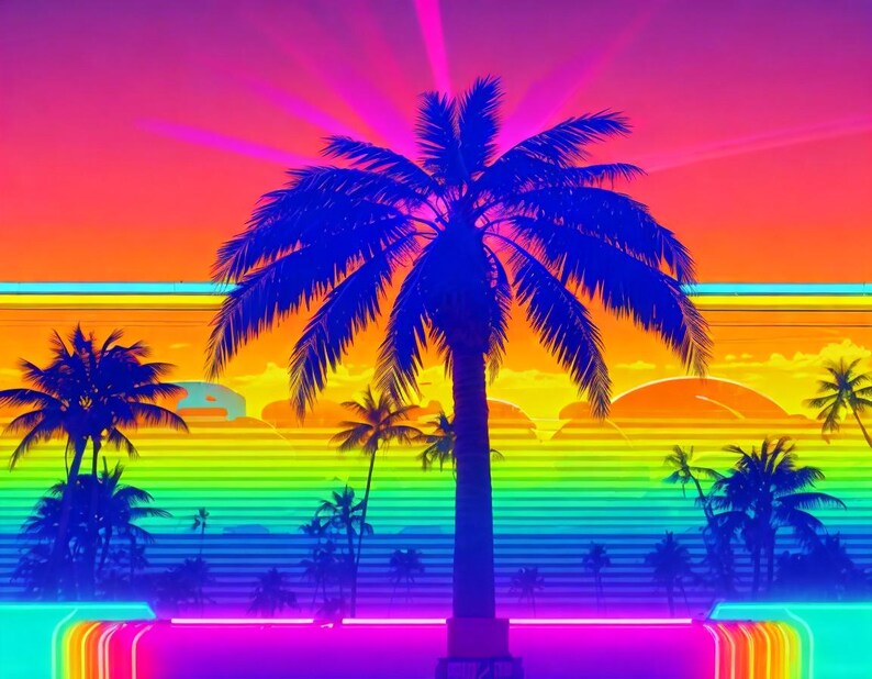 102 Retro 80's Neon Vaporwave Design T-shirt Design Bundle - Etsy