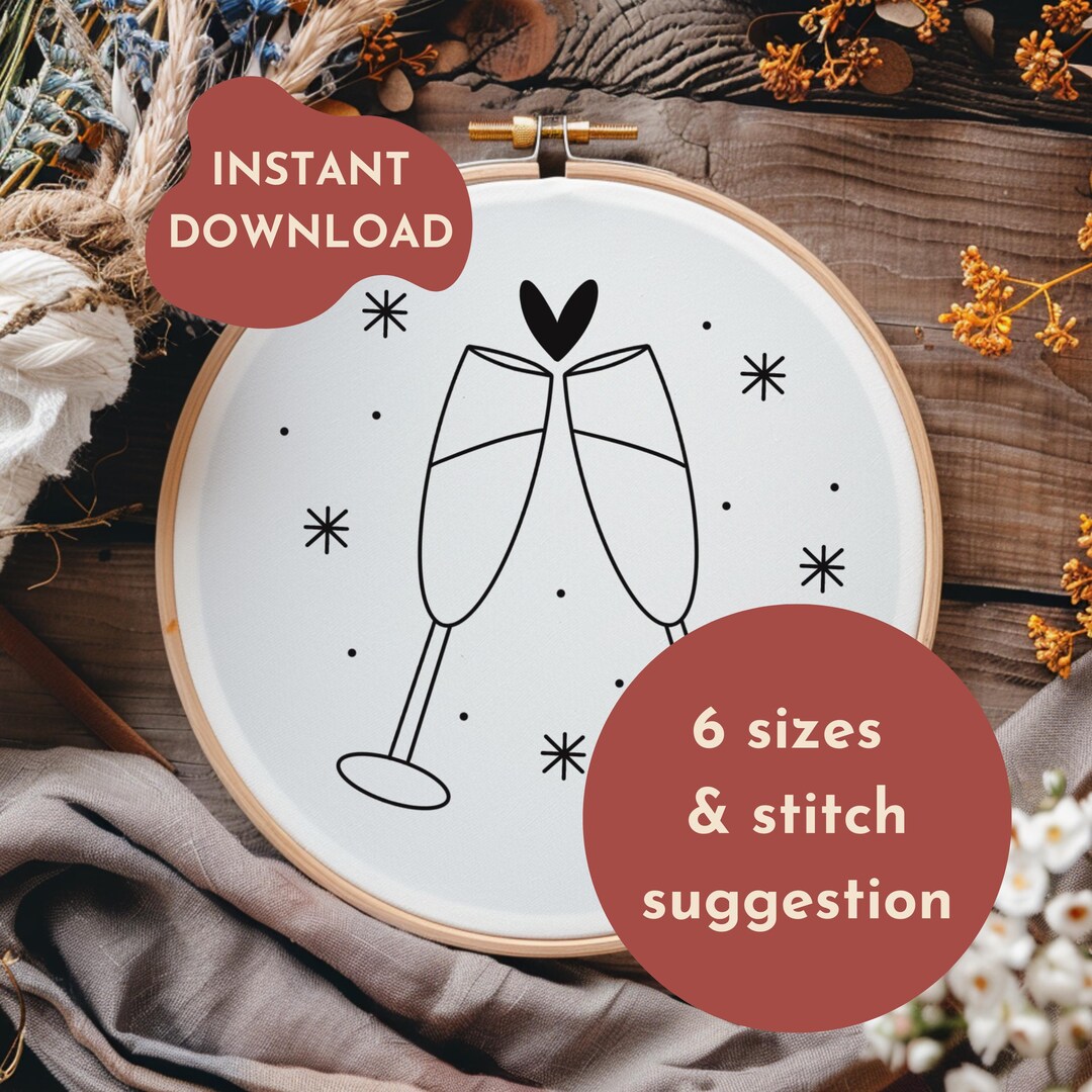 Love Toast Embroidery Pattern: Valentine's Day Design (PDF Download) - Etsy