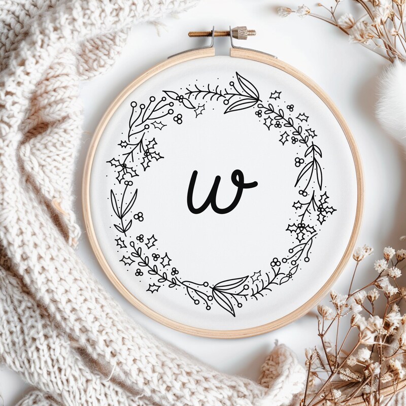 Letter W Embroidery - Etsy