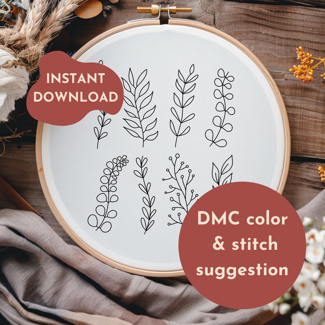 BOTANICAL Hand Embroidery Pattern Floral Hand Embroidery Design ...