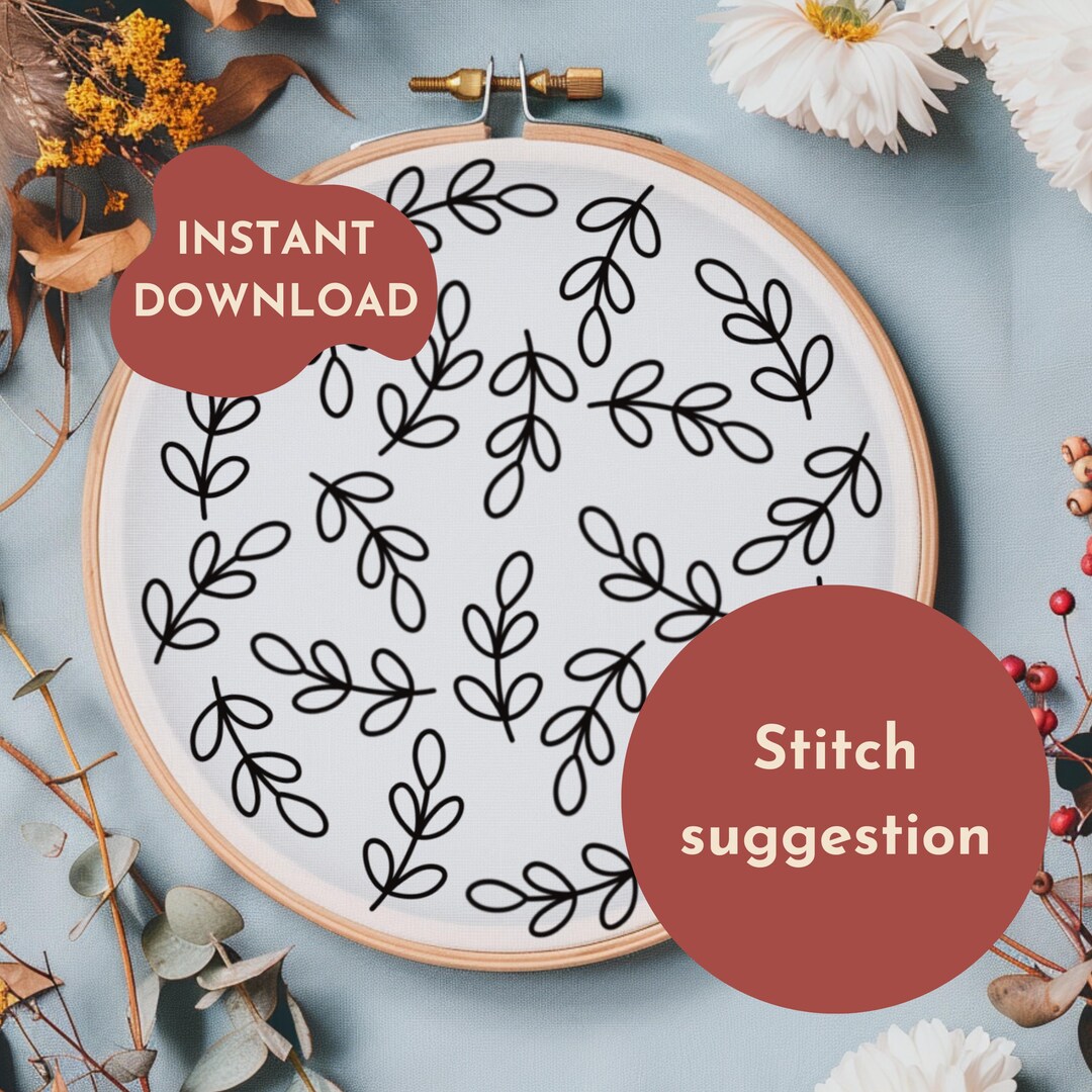 Little Leaves Hand Embroidery Pattern: Floral Spring Design (PDF Download) - Etsy