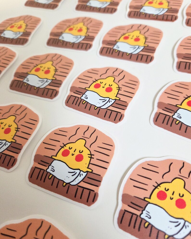 Yam Spa Sticker: Matte Vinyl, Weatherproof, Transparent Border (5cm X ...