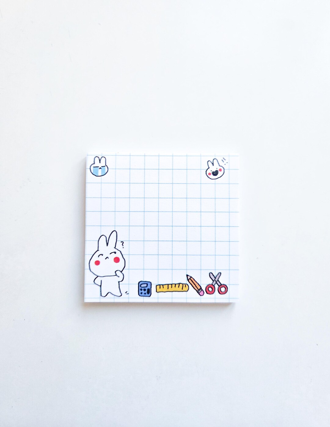 Confused Rabbit Post It Notes⎪grid Notepad⎪math Sticky Notes - Etsy