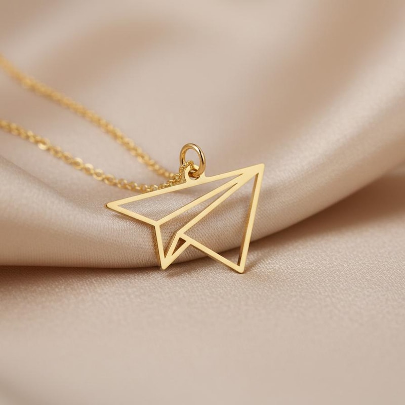 Paper Airplane Necklace - Etsy
