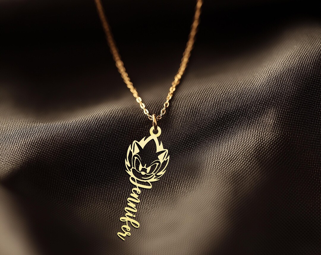 Sonic Necklace Gold Plated Custom Sonic Name Necklace Personalized ...