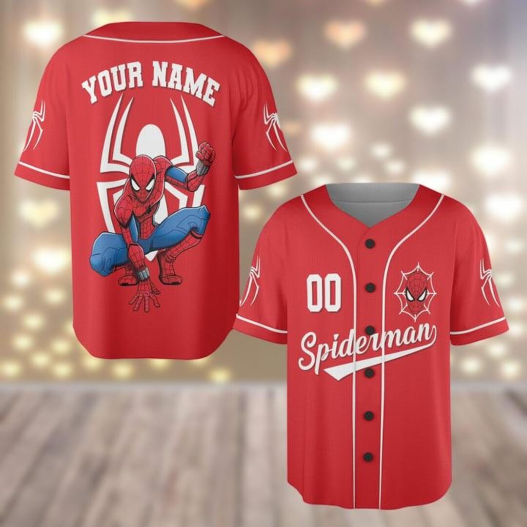 Personalized Spider Man Baseball Jersey, Superhero Movie Jersey Shirt ...