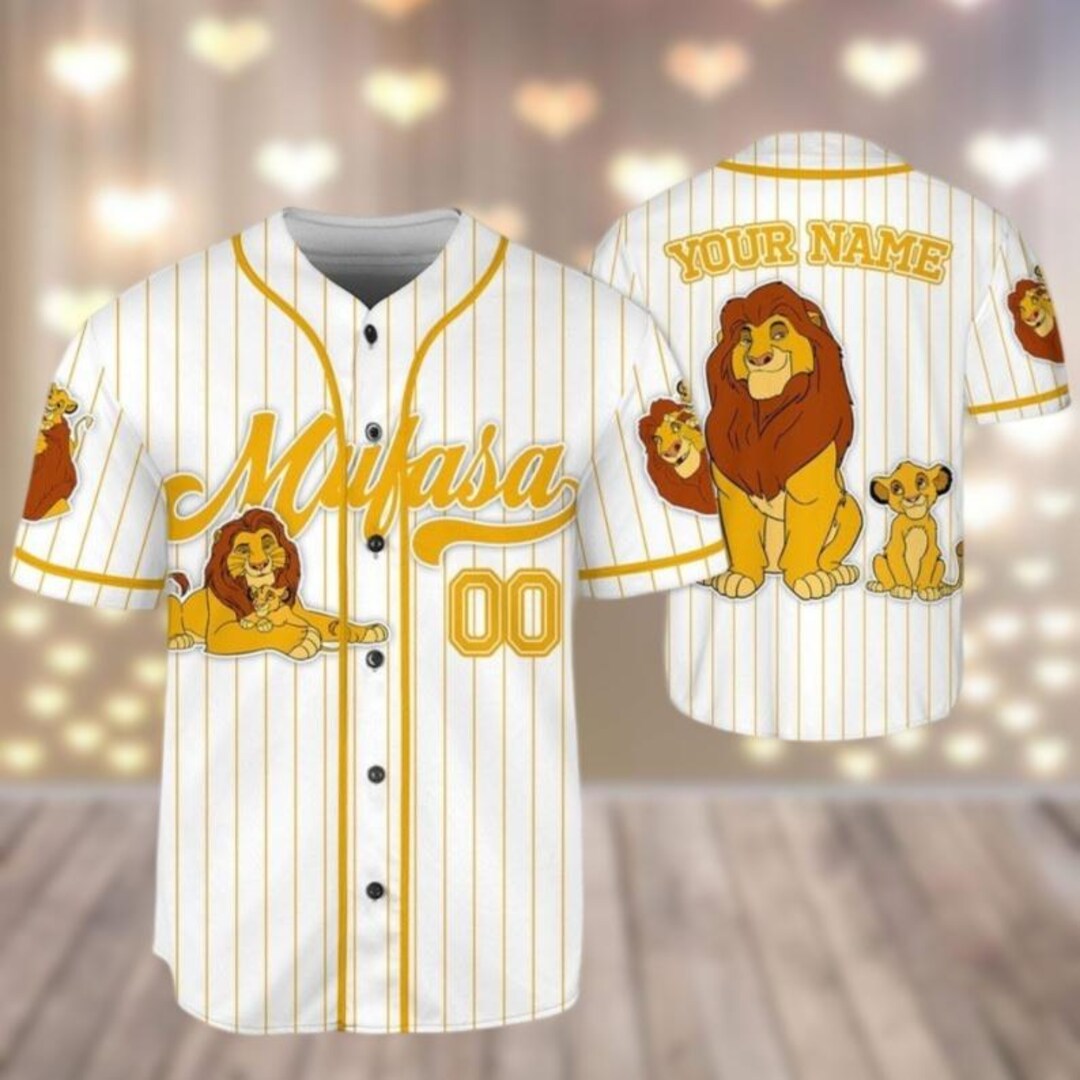 Custom Lion King Baseball Jersey, Disney Mufasa Simba Baseball Shirt ...