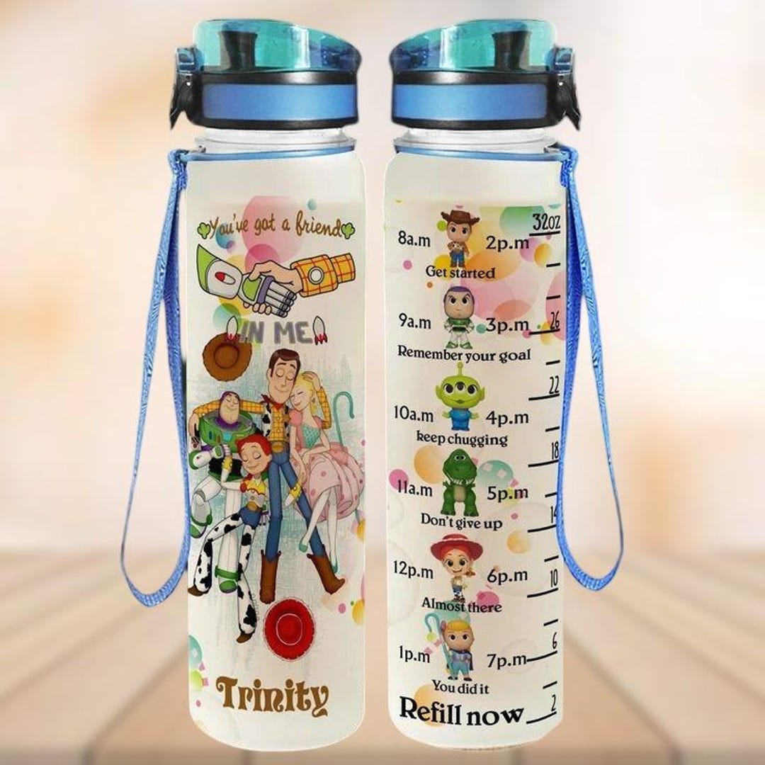 Custom Toy Story Water Tracker Bottle, Buzz Lightyear Woody Jessie ...