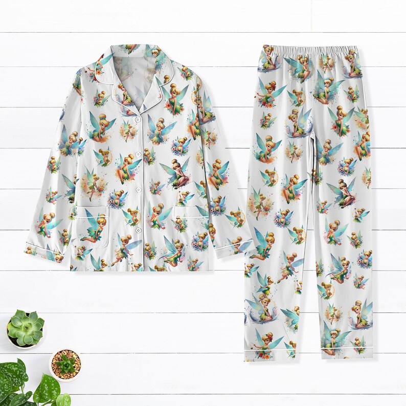 Tinker Bell Pajamas Set, Disney Fairy Tail Women Pajamas, Matching ...