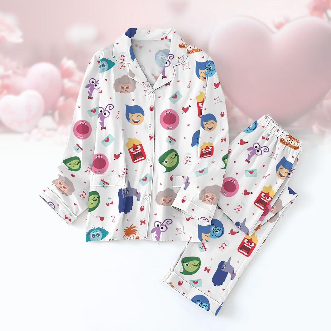 Inside Out 2 Valentine Pajamas Set, Disney Emotions Holiday Pajamas ...