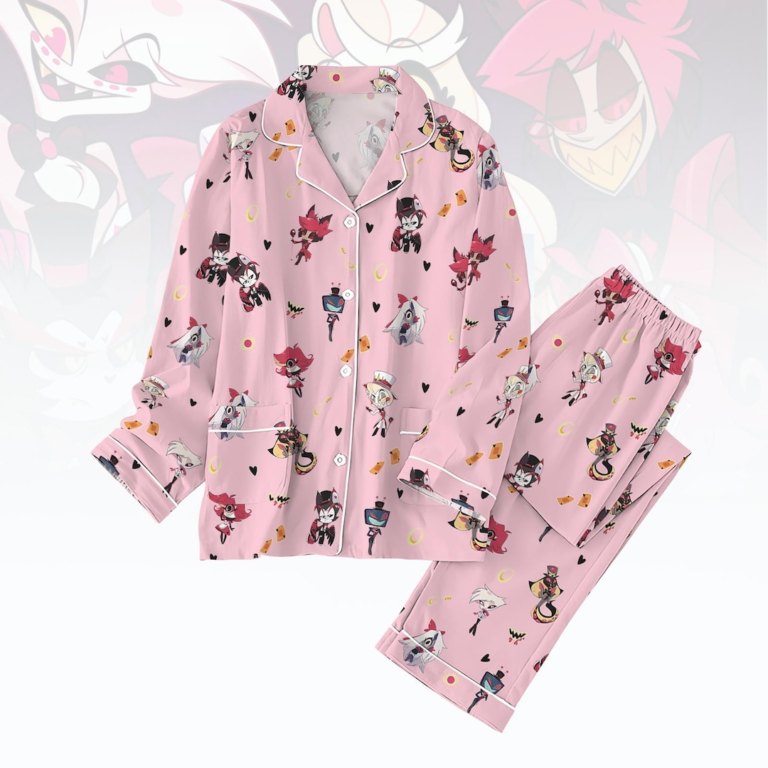 Hazbin Hotel Pajamas Set, Alastor Lucifer Hazbin Hotel Holiday Pajamas ...