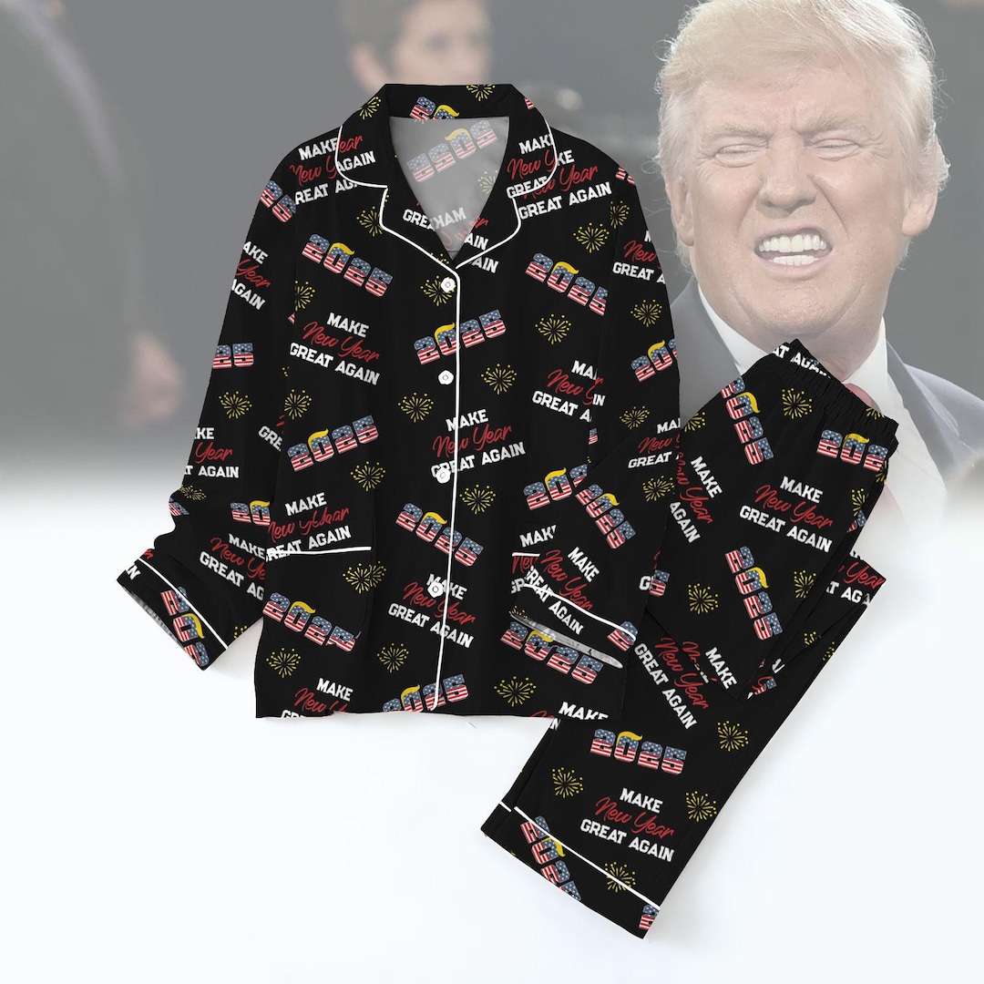 Trump Inauguration 2025 Pajamas Set, Make New Year Great Again Holiday ...