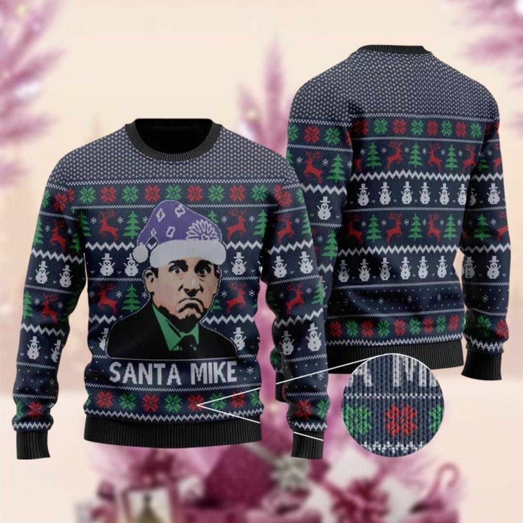 Santa Mike Michael Scott Ugly Sweater, the Office Christmas Sweater ...