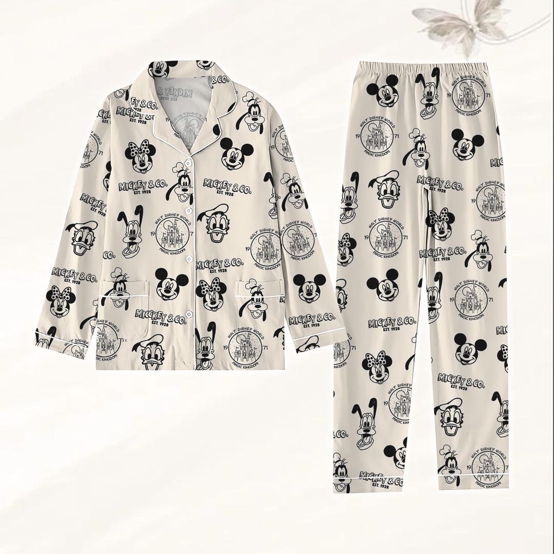 Mickey Mouse Pajamas Set, Disney Mickey Friends Women Pajamas, Matching ...