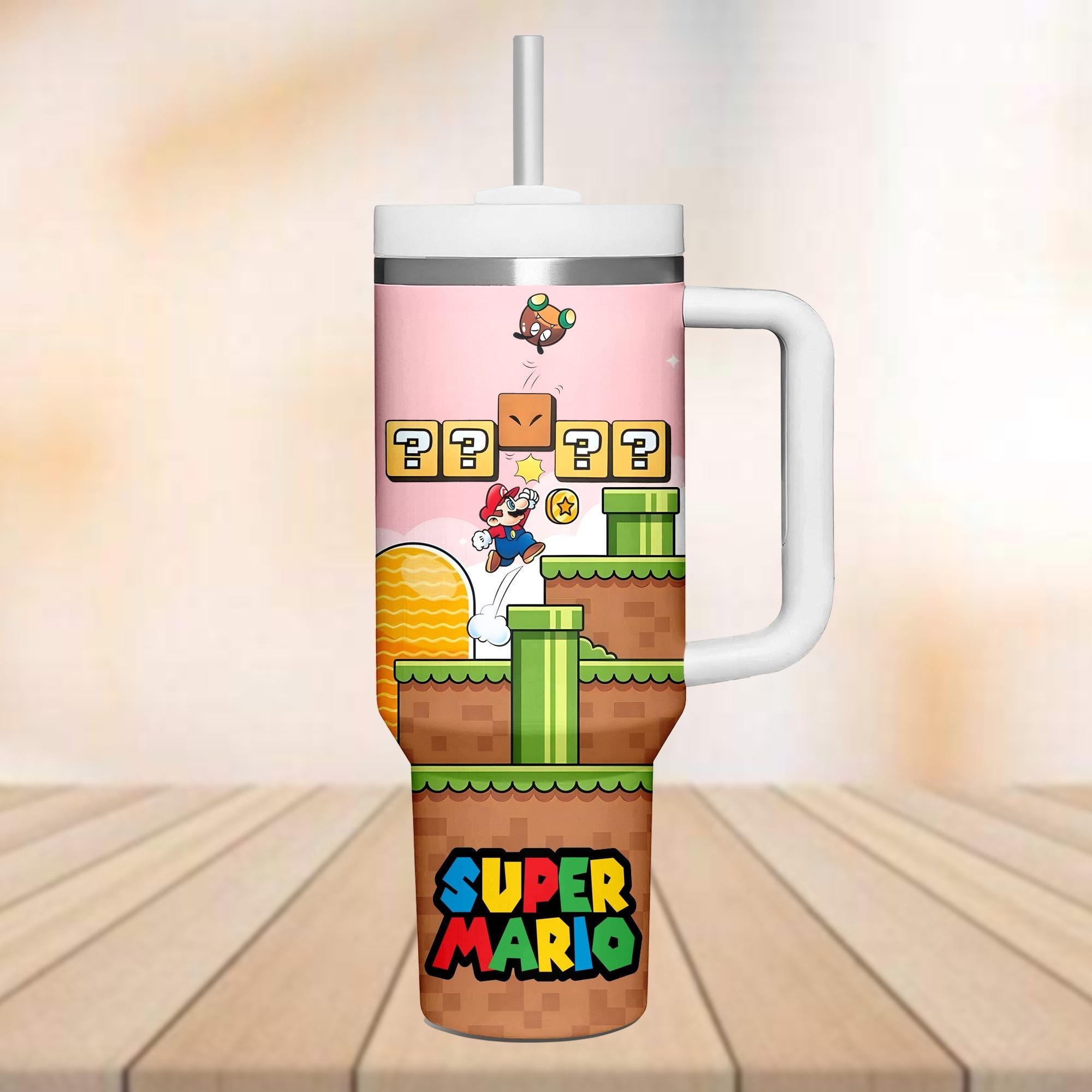 Super Mario Tumbler 40oz, Mario Bros Luigi Bowser Insulated Tumbler ...