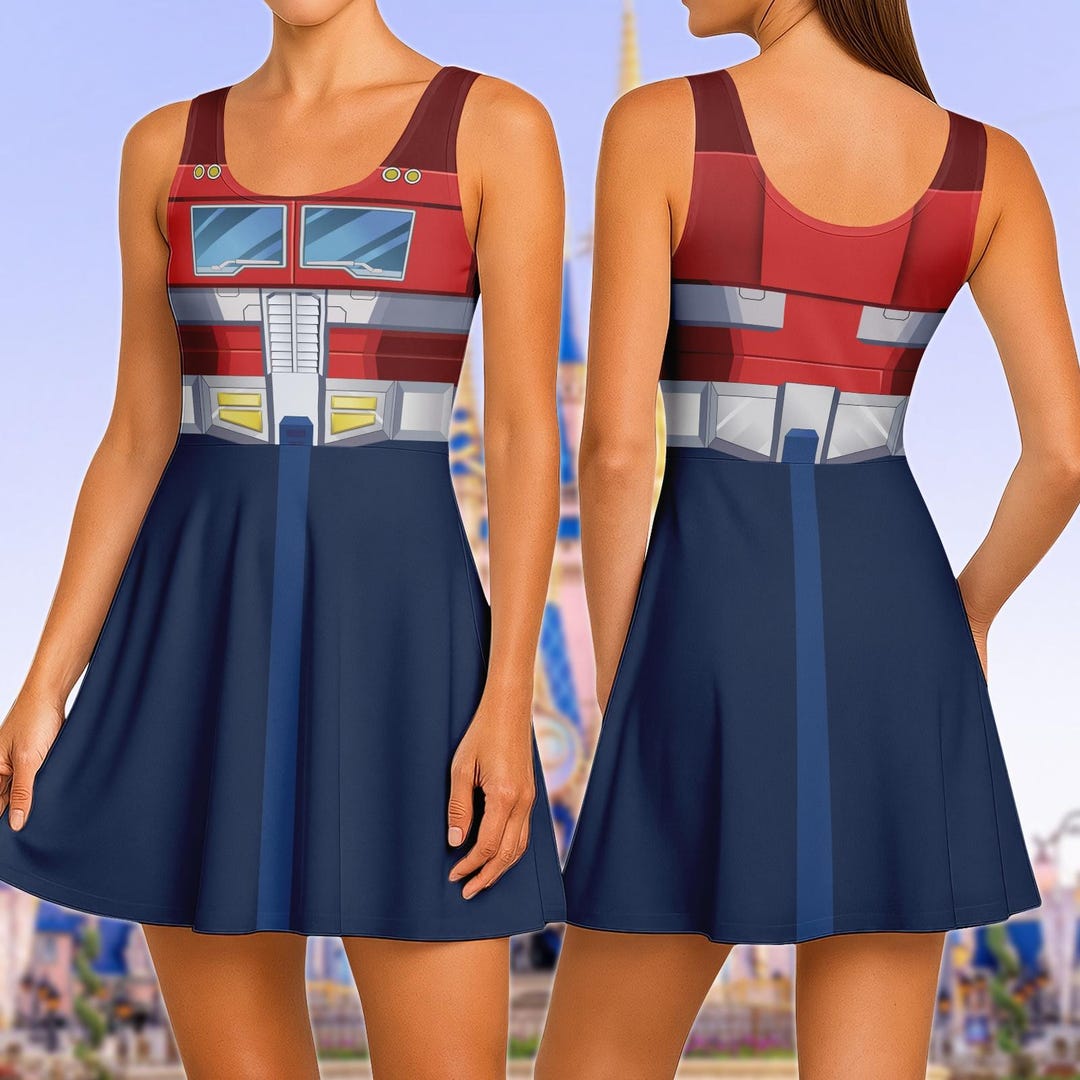 Optimus Prime Cosplay Skater Dress, Transformers Women Dress, Autobots ...