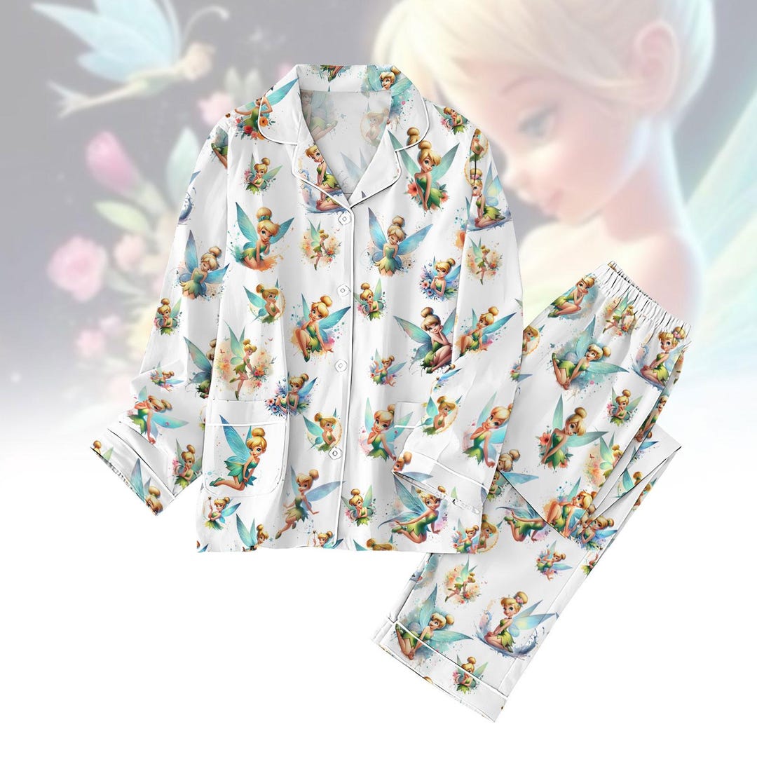 Tinker Bell Pajamas Set, Disney Fairy Tail Women Pajamas, Matching ...