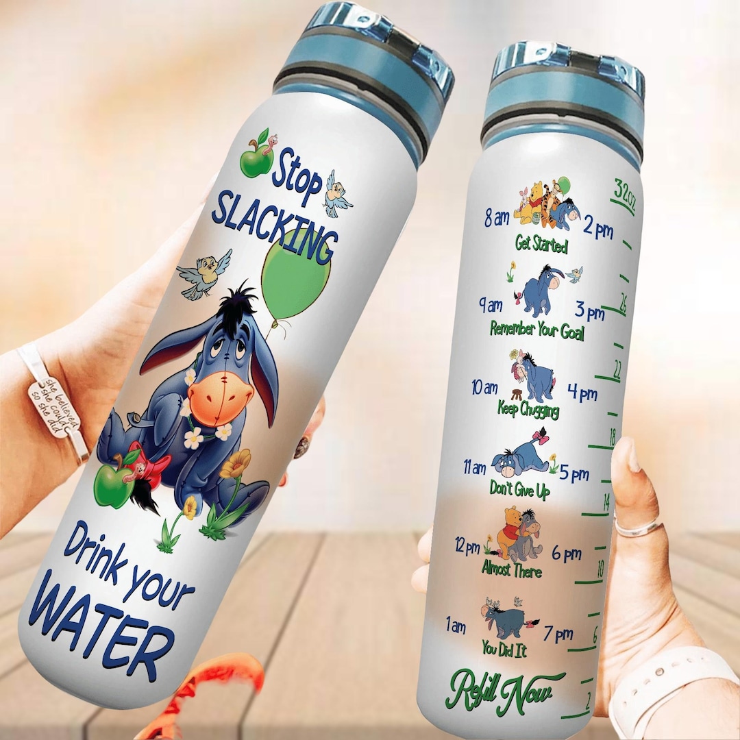 Eeyore Drinking Water Tracker Bottle, Winnie the Pooh Bottle, Cartoon ...
