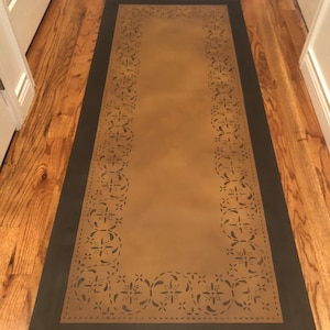 Early American Floorcloth Area Rug. Primitive Floor Cloth. May House ...