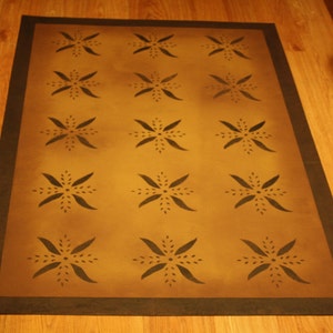 Early American Floorcloth. Primitive Floor Cloth. Folk Art Area Rug ...