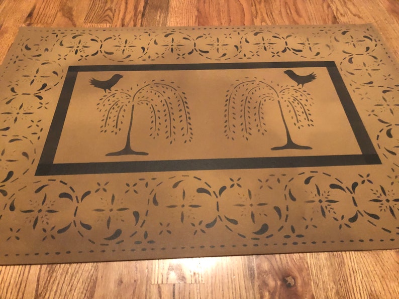 Early American Floorcloth Area Rug. Primitive Floor Cloth. - Etsy