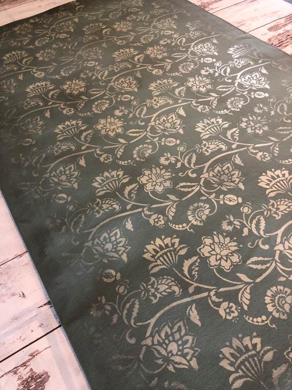 Hand Painted Floorcloth Area Rug in a Brand New Jacobean - Etsy